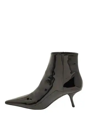 PRADA Prada Pointed-Toe Slanted-Heel Ankle Boots
