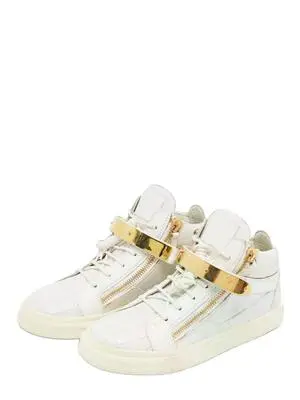 GIUSEPPE ZANOTTI Coby Croc-embossed High-top Sneakers - White