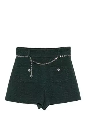 Maje Chain-belt Shorts - Green