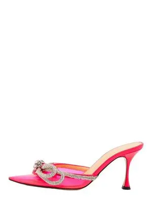 Mach & Mach Double Bow Crystal-embellished Mules - Pink