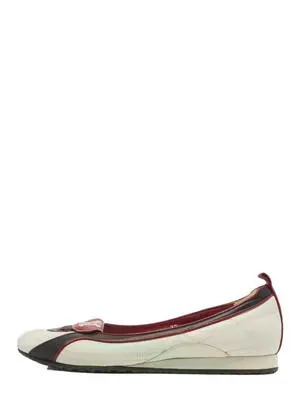 Celine Cream Leather Triomphe Motif Ballet Flats - Neutrals