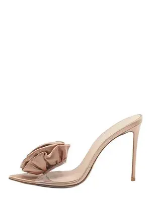 LE SILLA Le Silla Rose Appliqué Transparent Stiletto Sandals Neutrals