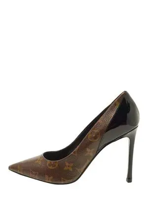 LOUIS VUITTON Monogram Canvas And Patent Leather Pumps - Brown