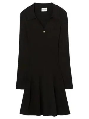 Claudie Pierlot Fine-knit Shirt-style Dress - Black