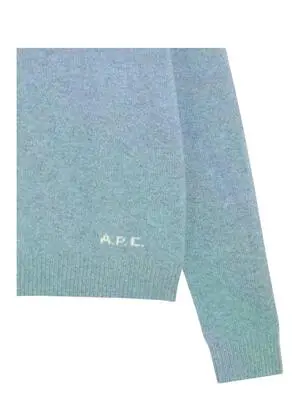 A.p.c. Loose Wool Crew Neck Sweater - Blue