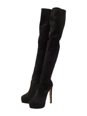 LE SILLA Le Silla Black Suede Platform Stiletto Over The Knee Boots