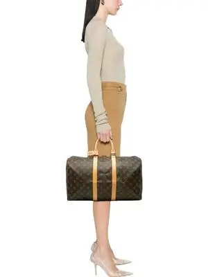 LOUIS VUITTON Monogram Keepall 45 Travel Bag - Brown