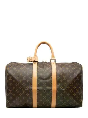LOUIS VUITTON Monogram Keepall 45 Travel Bag - Brown