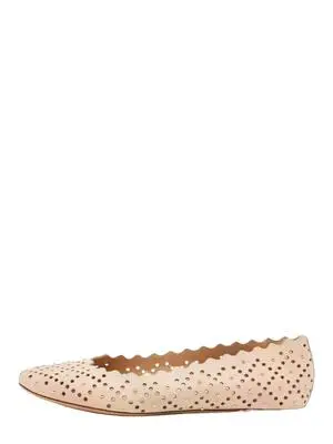 CHLOÉ Chloé Lauren Scalloped Leather Ballet Flats