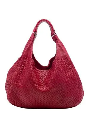 Bottega Veneta 2012-2026 Large Nappa Intrecciato Campana Hobo Bag - Red