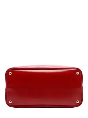 Prada 2010-2026 Medium Saffiano Vernice Double Satchel - Red