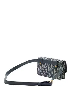 Dior Oblique Canvas Saddle Belt Bag - Blue