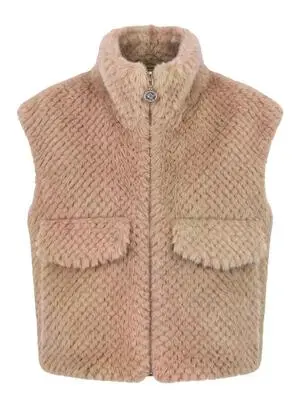 HIGH SOCIETY Alea Faux-fur Gilet - Brown