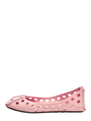 Alaïa Alaïa Pink Leather Cut-Out Ballet Flats Pink