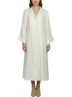 424 Textured Button-front Maxi Dress - White