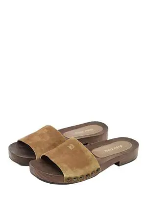 MIU MIU Miu Miu Studded Leather Clogs