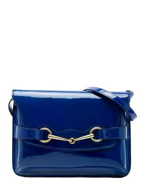 Gucci Patent Leather Bright Bit Crossbody Bag - Blue