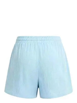 Seafolly Crinkle Texture Drawstring Shorts - Blue