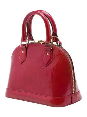 LOUIS VUITTON 2013 Monogram Vernis Alma Bb Satchel Red