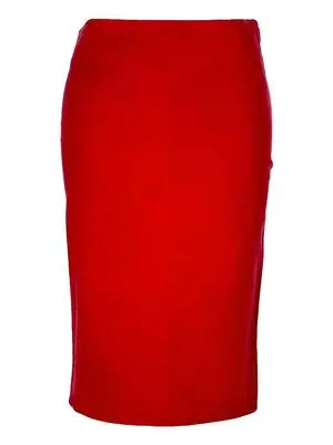 JOSEPH JOSEPH Red Lambskin Midi Skirt