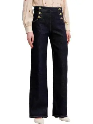 LUISA SPAGNOLI LUISA SPAGNOLI Button-Embellished Wide-Leg Jeans