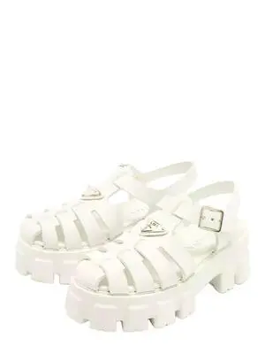 Prada Monolith Platform Sandals - White