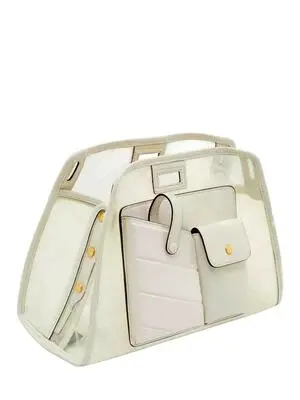 Fendi 2019 Peekaboo Pocket Clutch Bag - White