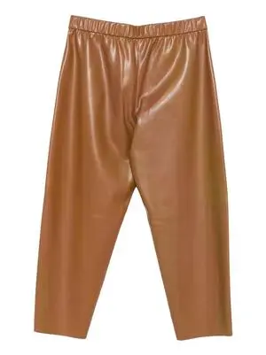 Marina Rinaldi Cropped Elasticated-waistband Trousers - Brown