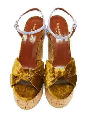 Saint Laurent Bianca Knotted Platform Sandals - Yellow