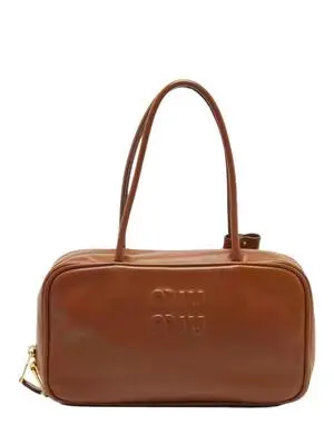 Miu Miu Beau Medium Leather Tote Bag - Brown