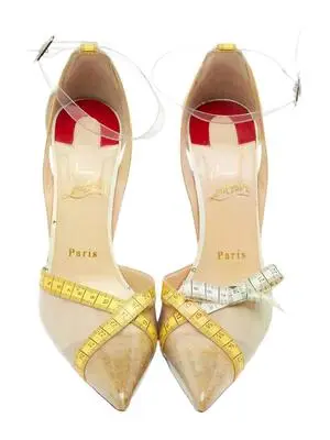 CHRISTIAN LOUBOUTIN Christian Louboutin Beige Transparent Paneled Pumps