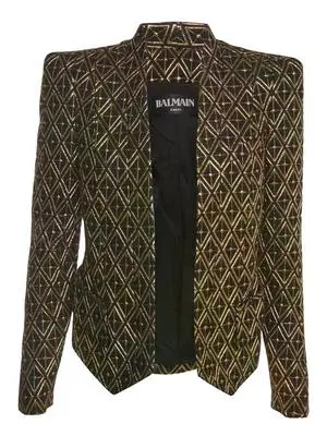 BALMAIN Geometric Diamond Jacquard Blazer