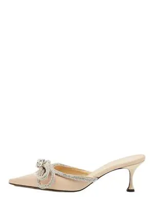 MACH & MACH MACH & MACH Embellished Double Bow Kitten Heel Mules