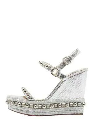 CHRISTIAN LOUBOUTIN Cataclou Snakeskin-embossed Wedge Sandals