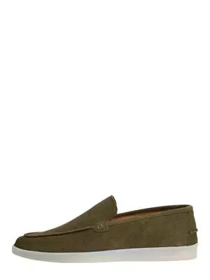 HACKETT LONDON Martins Hand-stitched Suede Loafers - Green