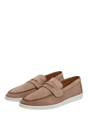 HACKETT LONDON Nubuck Saddle Slip-on Sneakers - Neutrals