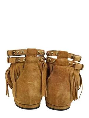 SAINT LAURENT Saint Laurent Fringed Studded Sandals