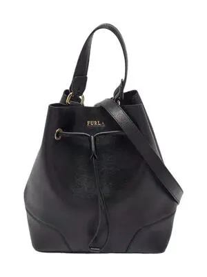 Furla Stacy Drawstring Bucket Bag Black