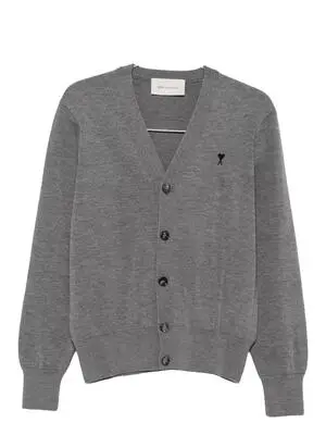 AMI Paris De Coeur Cardigan - Grey