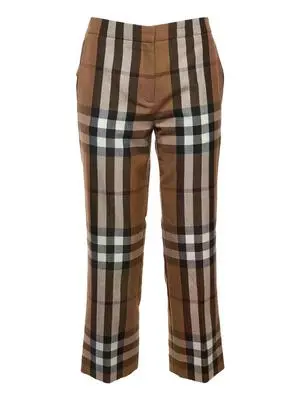 BURBERRY Burberry Giant Checked Straight Leg Trousers
