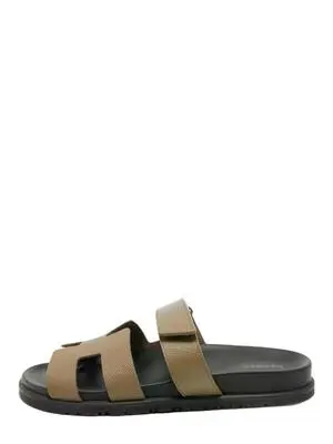 Hermès Chypre Touch-strap Sandals With Cut-out H Detail - Brown