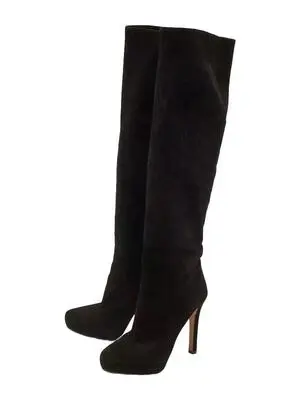 PRADA Prada Suede Knee-High Stiletto Boots
