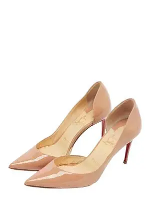 CHRISTIAN LOUBOUTIN Iriza D'orsay Leather Heeled Pumps - Neutrals