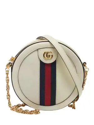 Gucci Ophidia Round Leather Shoulder Bag Neutrals
