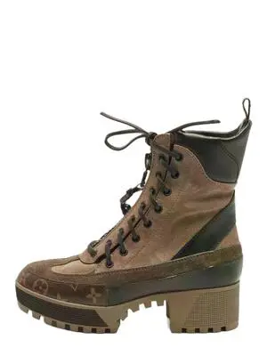 LOUIS VUITTON Laureate Lace-up Combat Boots - Brown