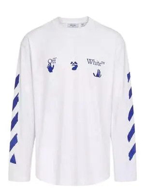 Off-White Diagonals Arrows Long Sleeve Sweater - White