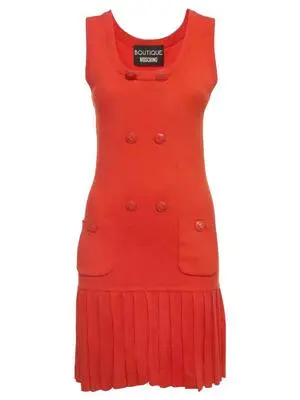 Moschino Pleated-skirt Sleeveless Mini Dress - Red