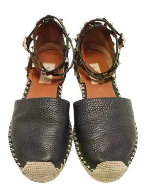 VALENTINO Valentino Garavani Rockstud Embellished Leather Espadrilles
