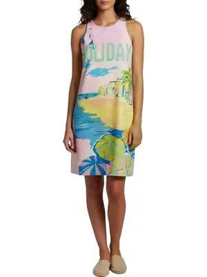Moschino Landscape-print Mini Dress - Pink