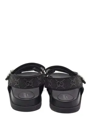 GUCCI Gucci GG Monogram Flat Sandals With Touch-Strap Fastening And Slingback Strap